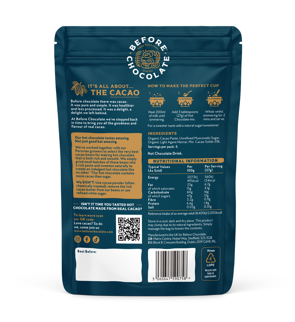 Classic Original Hot Chocolate | Velvety Smooth Real Cacao From £3.99 ...